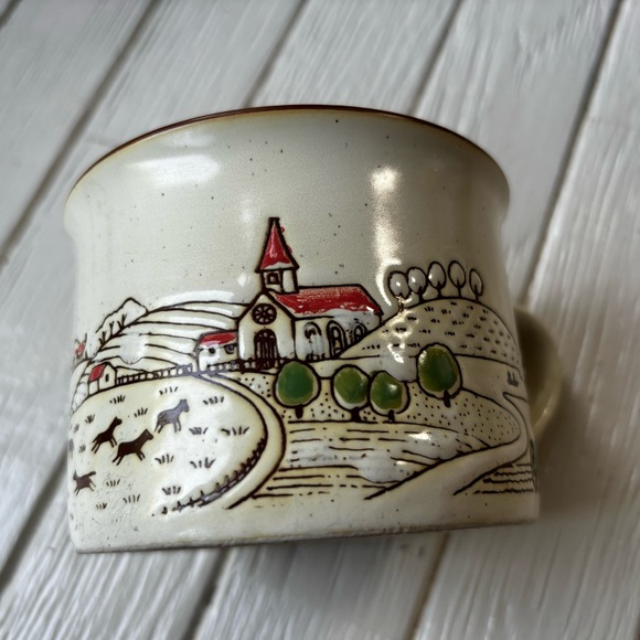Enesco | Kitchen | Soup Mug Coffee Cup Enesco 7s Vintage Farm Scene ...
